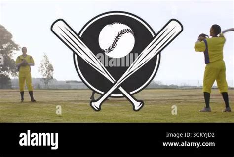 Softball Teammates On Field Receiving Lob And Executing Clockwise Drill With Stylized Bat