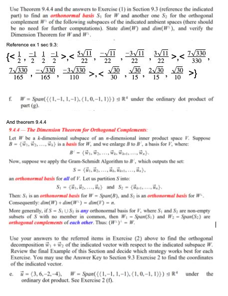 Solved Use Theorem And The Answers To Exercise L In Chegg