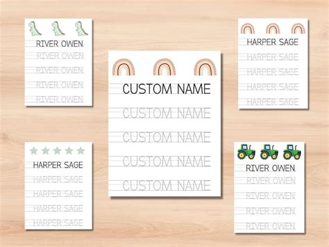 Custom Traceable Printable Personalized Name Traceing Practice Preschool Printables Homeschool