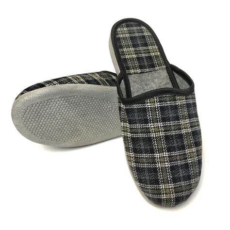 Комнатные тапочки домашние Белста Эспа мужские серо зеленые клетка размер 41 26 5 см