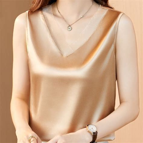 포스티 드샤 새틴 블라우스