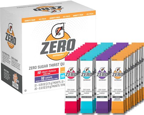 Gatorade G Zero Powder Variety Pack 40 Count Gatorade Powder Packets Gatorade