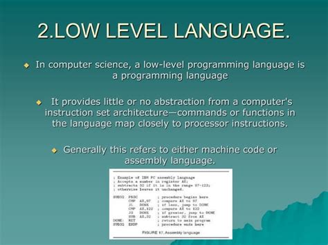 High Level And Low Level Language Ppt