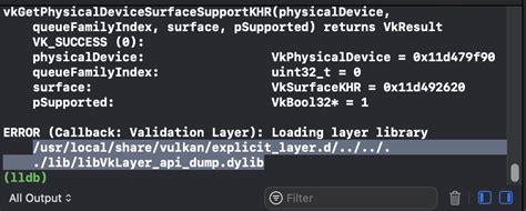 Error Callback Validation Layer Loading Layer Library While