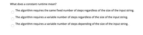 solved what does a constant runtime mean the algorithm