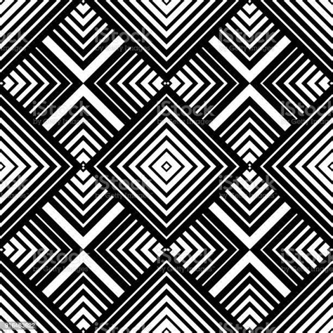 추상 기하학적 패턴 흑인과 백인 줄 사각형 Rhombs 요소 배경 3차원 형태에 대한 스톡 벡터 아트 및 기타 이미지 3차원 형태 건축물 검은색 Istock