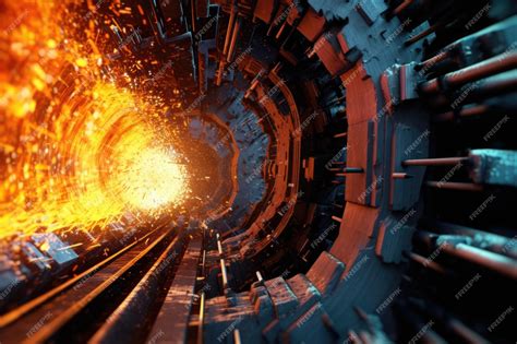 Premium Ai Image Abstract View Of Particles Colliding Inside The Accelerator Created With