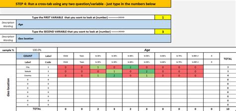 Run Cross Tabs In Excel Template Tool Great Ideas For Teaching Marketing