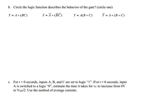 Solved Consider The CMOS Logic Gate Below Using These Chegg Com