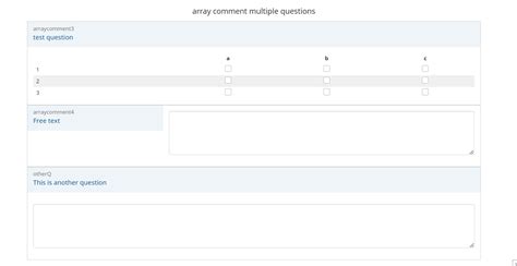 Array With Comment Field In Last Row Limesurvey Forums