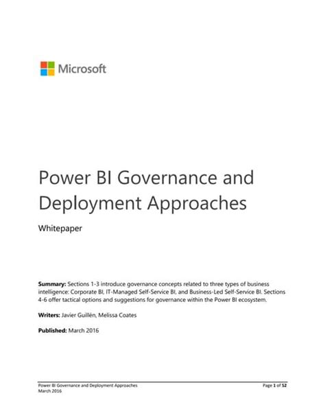 Power Bi Governance Pdf
