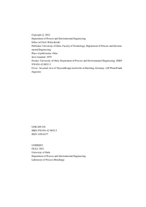 Pdf Some Environmental Aspects Of Bf Eaf And Bof