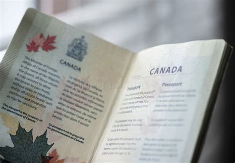 The Inside Of A Canadian Passport Stock Image Image Of Canadian
