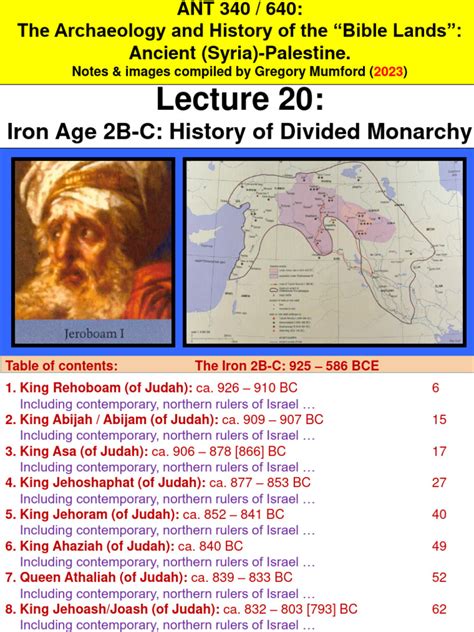 Anth 340 Ppt Lecture 20 Historical And L Pdf Books Of Kings