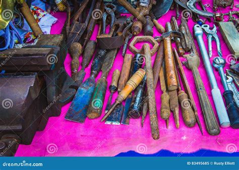 Assorted Hand Tools For Sale Stock Image Image Of Hammer Market