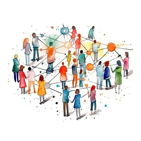 Premium Vector Watercolor Vector Networking Events On White Background