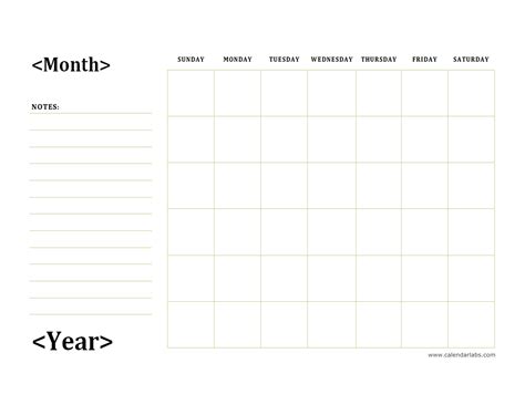 Monthly Calendar Printable With Notes Blank Calendar Printable 2023