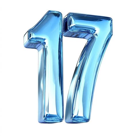 3d Blue Number 17 Isolated On White Background Premium Ai Generated Image
