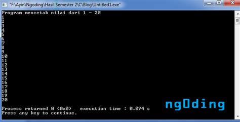 Pengulangan Menggunakan While Dalam Bahasa Pemrograman C Alfyan Sore