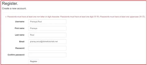 How To Create Custom Password Policy In Aspnet Identity Dot Net Tutorials