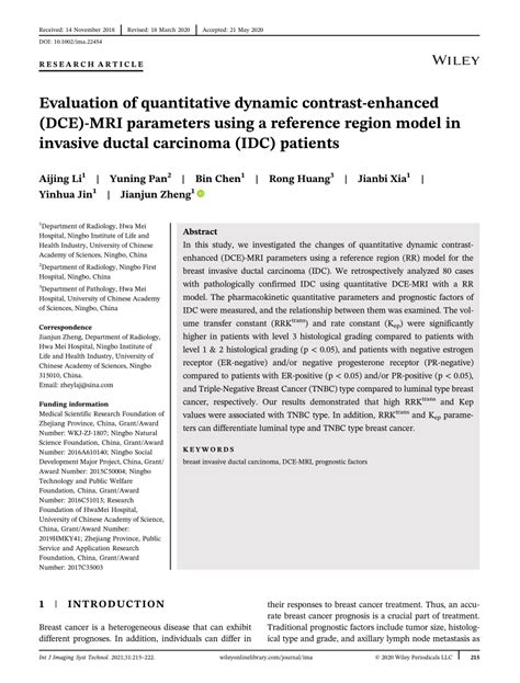 Evaluation Of Quantitative Dynamic Contrastenhanced DCE MRI Parameters Using A Reference