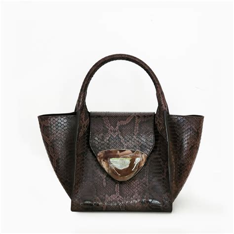 Cartera Florence Small Python Marrón