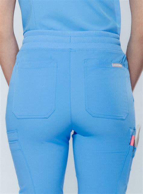 Jasmine Cargo Womens Ceil Blue Scrub Pants Create Amor