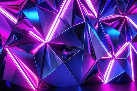 Bold Neon Geometry Striking 3d Render With Fluorescent Red Light And