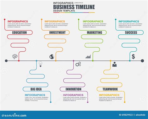 Infographic Linear Timeline Vector Design Template 69829922