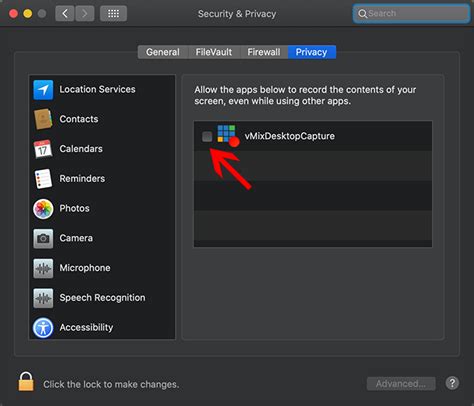 Allowing Permissions For Vmix Desktop Capture For Mac To Access Your Screen Vmix