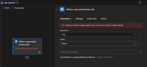 intermittent vs code office invalid connection · issue 2703 · azure logicappsux · github