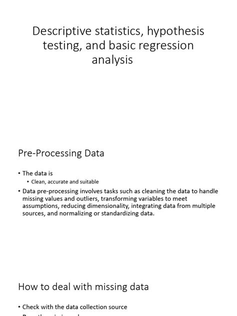 Descriptive Statistics Hypothesis Testing And Basic Pdf Analysis Of Variance F Test
