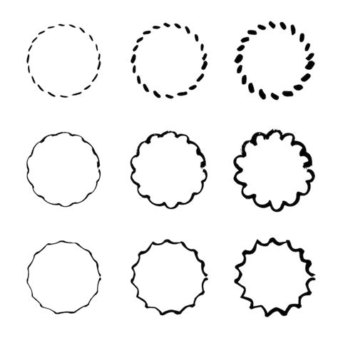 Premium Vector Super Set Of Circles Lines Black Vector Doodle Ellipses Doodle Circles For