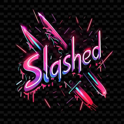 Shimmering Neon Aura Of Slashed Text With Radiant Neon Coral Png Y2k