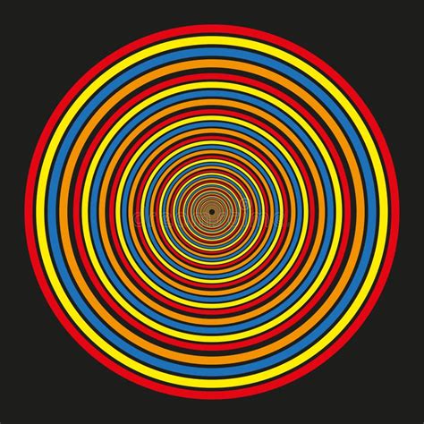 Rainbow Tunnel Effect Concentric Color Rings Vector Spiral Illusion