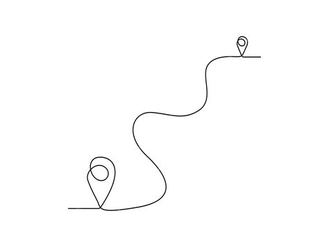 Premium Vector Continuous Line Drawing Of Path And Location Pointers