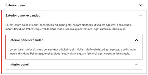 Style Accordion Red Hat Design System