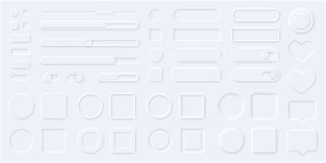Neumorphism Style Ui Elements Buttons Progress Bars Sliders Panels Neumorphic User