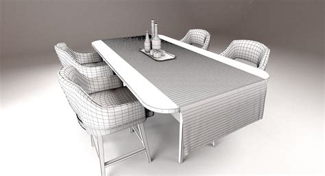 3d Office Table Chair Set Turbosquid 1998122