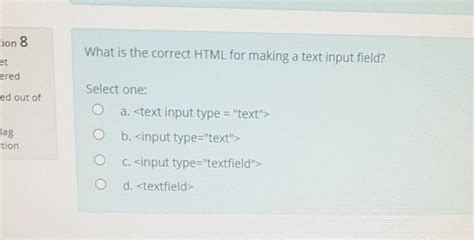 Solved Zion 8 What Is The Correct Html For Making A Text