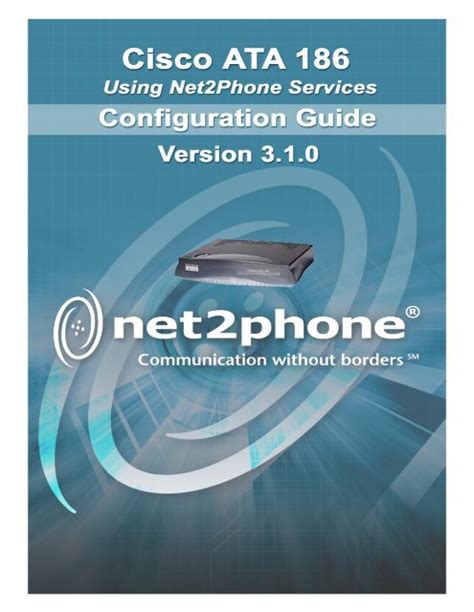 Net2Phone Cisco ATA 186 Configuration Guide