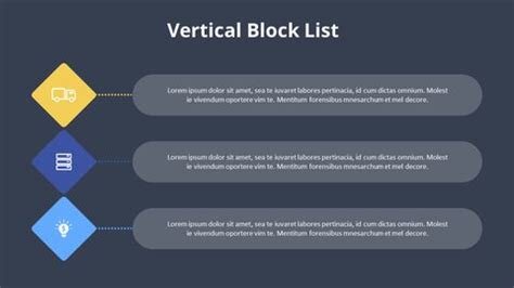 Three Text Box List Diagram