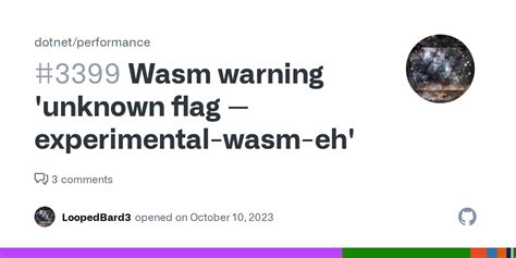 Wasm Warning Unknown Flag Experimental Wasm Eh · Issue 3399
