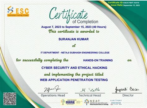 Completed Cybersecurity And Ethical Hacking Course Suranjan Kumar