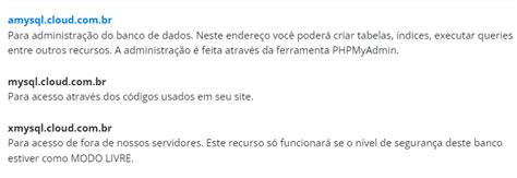Acessando O Banco Mysql Via Programa Central De Ajuda Com Tutoriais E Informações Hostnet