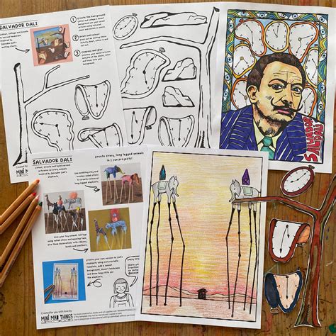 Salvador Dali Printable Activity Sheets Mini Mad Things