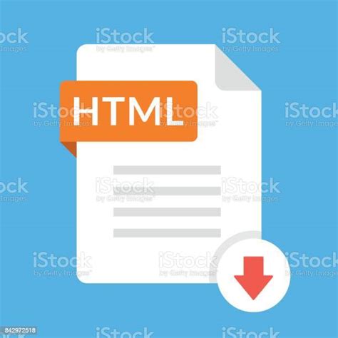 Html 아이콘을 다운로드 합니다 파일 Html 레이블 및 화살표 표지판 웹 페이지 웹 사이트 웹 페이지 다운로드 문서
