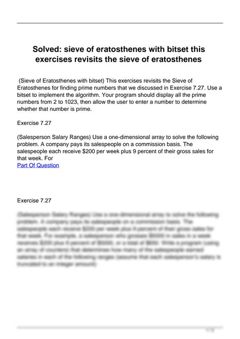 Solution Solved Sieve Of Eratosthenes With Bitset This Exercises