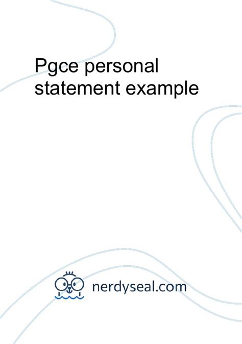 Pgce Personal Statement Example Words NerdySeal
