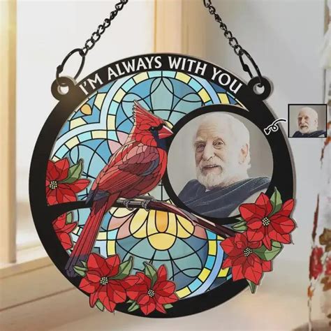 Personalized Memorial Suncatcher Custom Photo Stained Glass Window